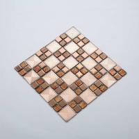 China Aluminium SS Mix Linear Mosaic Glass Tile For Kitchen Backsplash for sale