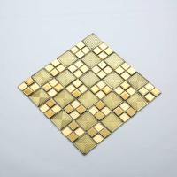 China Aluminium SS Mix Linear Mosaic Glass Tile For Kitchen Backsplash for sale
