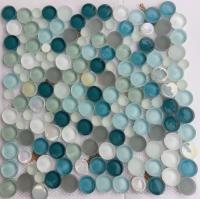 China Mesh Mounted Backgroud Wall Crystal Glass Tile Light Color for sale