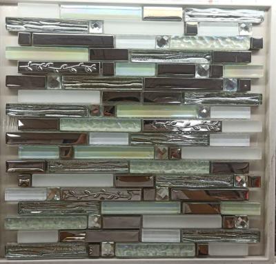 China AAA Metal Color 300x300mm Glass Mosaic Tile For Villa for sale