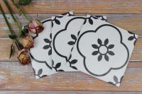 China Bathroom 8.5mm Decorative Carpet Floor Tiles White And Black for sale