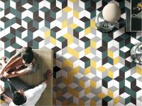 China Six Sided Yellow And Green AAA Decorative Ceramic Tile for sale