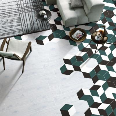 China Six Sided Yellow And Green AAA Decorative Ceramic Tile for sale