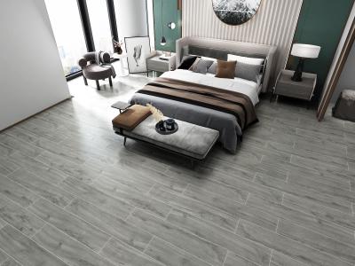 China Light Gray 150x900mm Rectified Wood Porcelain Tile for sale