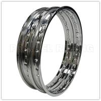 China Silver Steel Motorcycle Chroming Wheel Rim 32 Holes Superior Performance for sale