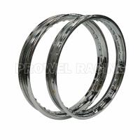 China Silver Steel Motorcycle Chroming Wheel Rim 32 Holes Superior Performance for sale
