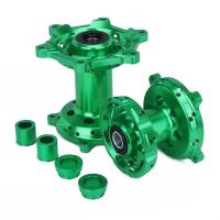 China Replace/Repair Motorcycle CNC Green Front Rear Wheel Hubs Set For KX250 06-08 19-20 KX250F KX450F 06-18 for sale