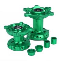 China Replace/Repair Motorcycle CNC Green Front Rear Wheel Hubs Set For KX250 06-08 19-20 KX250F KX450F 06-18 for sale