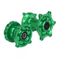 China Replace/Repair Motorcycle CNC Green Front Rear Wheel Hubs Set For KX250 06-08 19-20 KX250F KX450F 06-18 for sale