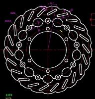 China Motorcycle Floating Brake Disc in Black Color with Polish and Anodizing Treatment for sale