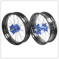 China Black Aluminum Alloy Motorcycle Supermoto Wheels Set with CNC Hub and 3.50-17