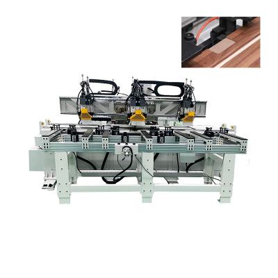 China Lock Hinge WPC Wood Door Frame Making Machine Multi Axis Synchronous for sale