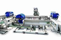 China DXJ Multifunctional Machining Center for Door Leaf | Lock Hole Hinge Door Closer & Hanging Wheel Slots for sale