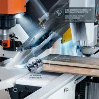 China Through-Feed Automatic Wood Door Cutting Machine With Servo Belt Conveyor for sale