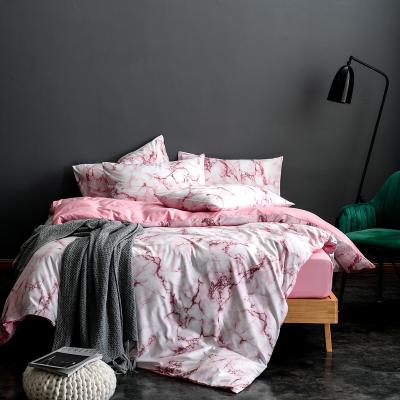 China Amazon 4pcs Bedding Duvet Cover Stone Pattern Printing Duvet Cover Set Plain Dyed for sale