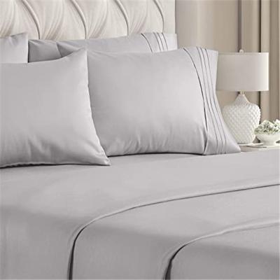 China OEKO TEX Ultra Soft Cotton Bedding Set Wrinkle Free White Grey Egyptian 600TC Cotton Bed Sheets for sale