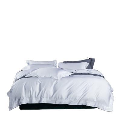 China Silky Soft Home 400TC White Cotton Bedding Set 100% Satin From China for sale