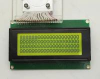 China STN Yellow Green 20x4 Character LCD Display Module 98x60mm with 16-pin Interface and -20°C to +70°C Operating Range for sale