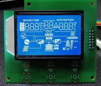 China HTN Blue LCD 7-Segment Display 83x75mm with AIP31621 Driver IC for Inverter Applications for sale