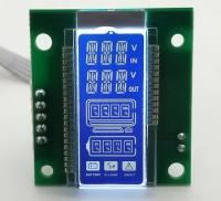 China 14 Segment HTN LCD Display 34x37.65mm Blue Background White Backlight 5V SMT_HT1621 for sale