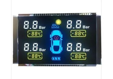 China VA Segmented LCD Display Black Screen Module 79x47x2mm for Car Tire Pressure Monitoring Systems for sale