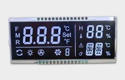 China VA Black LCD Display Screen 74x32mm 5V Voltage with White Backlight and PIN Connection for Industrial Applications for sale
