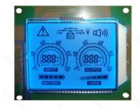 China 7 Segment LCD Display 66x56mm with Blue Backlight HT1621 COG Module 3.3V Operating Voltage for sale
