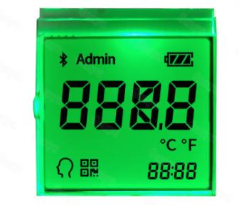 China Custom Segment LCD Display 25.1x25.1mm with RGB Color Backlight and 3.0V Operation for sale