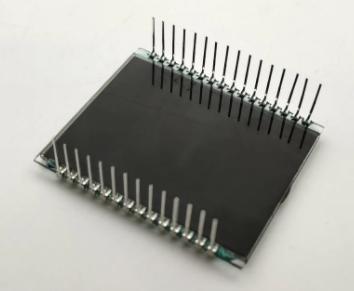 China Small Size VA LCD Display 39x46mm with 3 Line 4 Digits Black Segment Screen and 6 O'clock Viewing Angle for sale