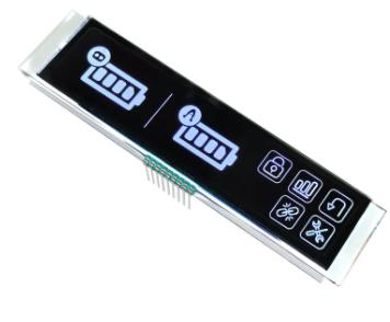 China 4.5V 9PIN VA LCD Display with 6 O'clock Viewing Angle for White Graphics on Black Panel Long Strip for sale