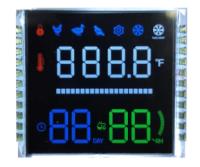 China VA LCD Display 33x29 mm Viewing Area 22PIN Interface 5.0V Color Digits 7 Segment White Backlight for sale