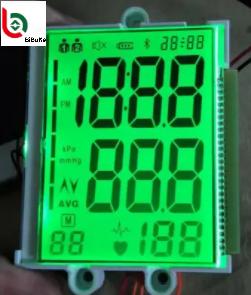 China Custom LCD Display 4 Digit Segment TN LCD Panel with HTN LCD Display and 3.0V Voltage for Sphygmomanometer for sale