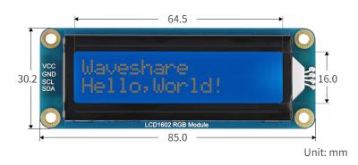 China 3.0V Monochrome LCD Display 16x2 Character Screen 170x57.6mm with ST7565R Driver IC for sale