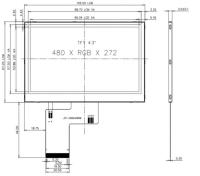China 4.3 Inch All Viewing Angles 480x272 Pixel TFT LCD Display with IPS Technology and RGB Interface for sale