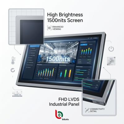 China 15.6 Inch 1500nits FHD Industrial LCD Screen LVDS Interface Sunlight Readable Display Wide Temperature for sale