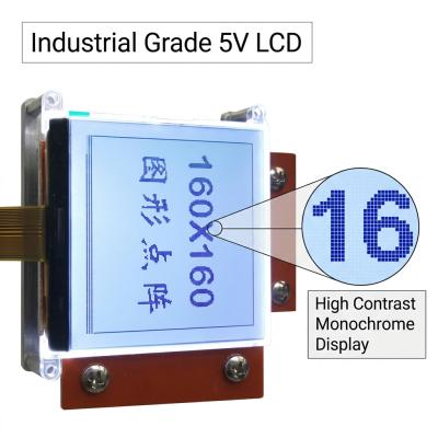 China 5V LCD Display Monochrome 20x2 Screen 160x160 Dots with UC1698U Controller for Industrial Applications for sale