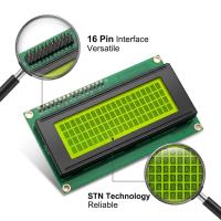 China STN Yellow Green 20x4 Character LCD Display Module 98x60mm with 16-pin Interface and -20°C to +70°C Operating Range for sale