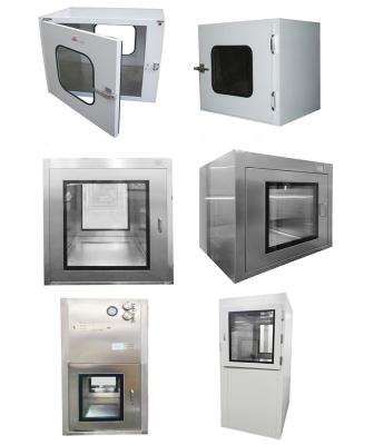 China SUS201 Stainless Steel Pass Box GMP Laminar Air Flow Cleanroom Pass Through Box for sale