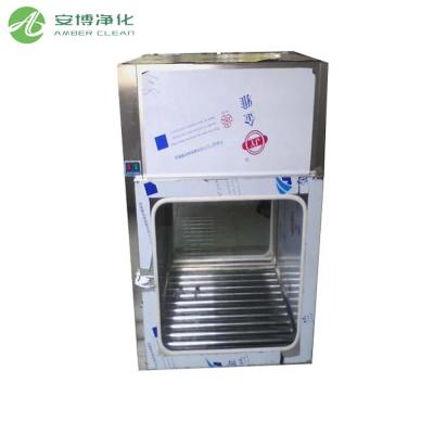 China UV Light Stainless Steel Mechanical Interlock Cleanroom Pass Through Box for sale