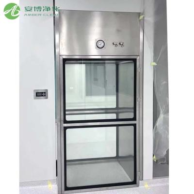 China AMBER SUS304 Mechanical Interlock Dynamic Air Shower Pass Box 760*690*720mm for sale