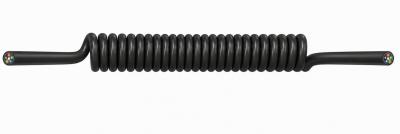 China NOUL 5C×0.75mm2 Industrial Spring Cable Tinned Copper Stranded with PP Insulation and TPU Jacket 300V 80℃ for sale