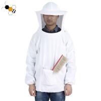 China White Polyester Beekeepers Ventilated Bee Jacket With Veil for sale