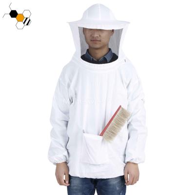 China White Polyester Beekeepers Ventilated Bee Jacket With Veil for sale