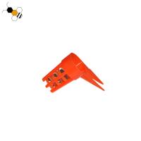 China Beekeeping Red Plastic Push In Queen Cell Protector Cage for sale