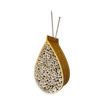 China Yellow Color Natural Bamboo Bee Hive 7.9 Inch Height for sale