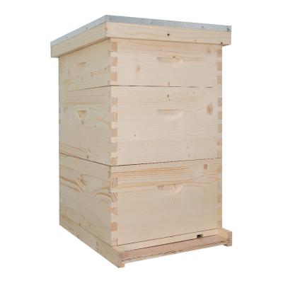 China Unassembled Three Layers Pine Wood Beekeeping Hive ODM for sale