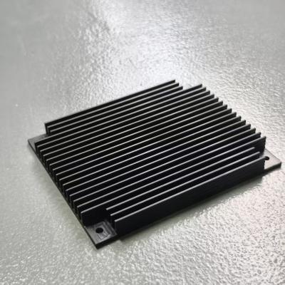 China Black Anodized Aluminum Heat Sink 200mm Dense Straight Fins Industrial Cooling for sale