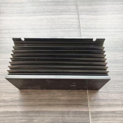 China Black Anodized Extruded Aluminum Heat Sink Dense Stacked Fins 200mm Length for High Power Equipment for sale