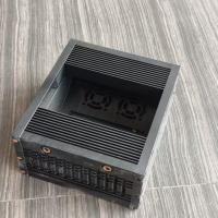 China Custom CNC Machined Black Anodized Aluminum Heatsink Chassis 120mm Fan Mount for Industrial Automation for sale