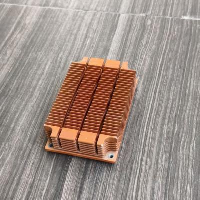 China Forged Copper Golden Anodized Air Cooling Heatsink for High Performance Servers for sale